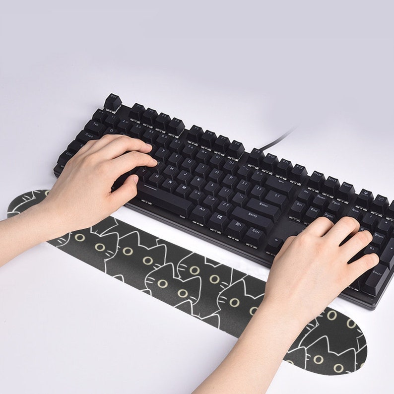 Black Cat Large Wrist Rest, Cute Kawaii Anime Desktop Computer ...