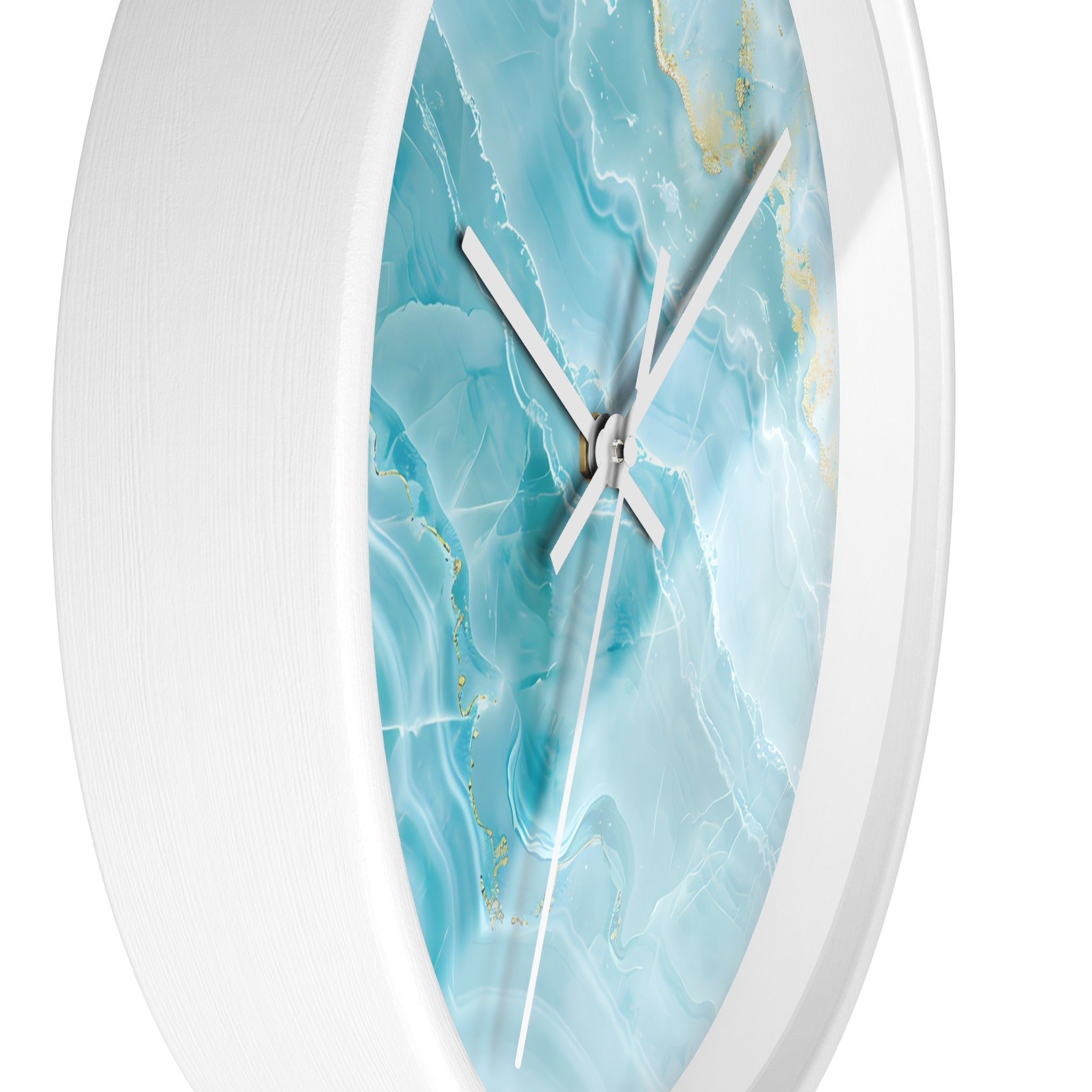 Blue Marble Looking Wall Clock, Ocean Aesthetic Kitchen Wall Clock ...