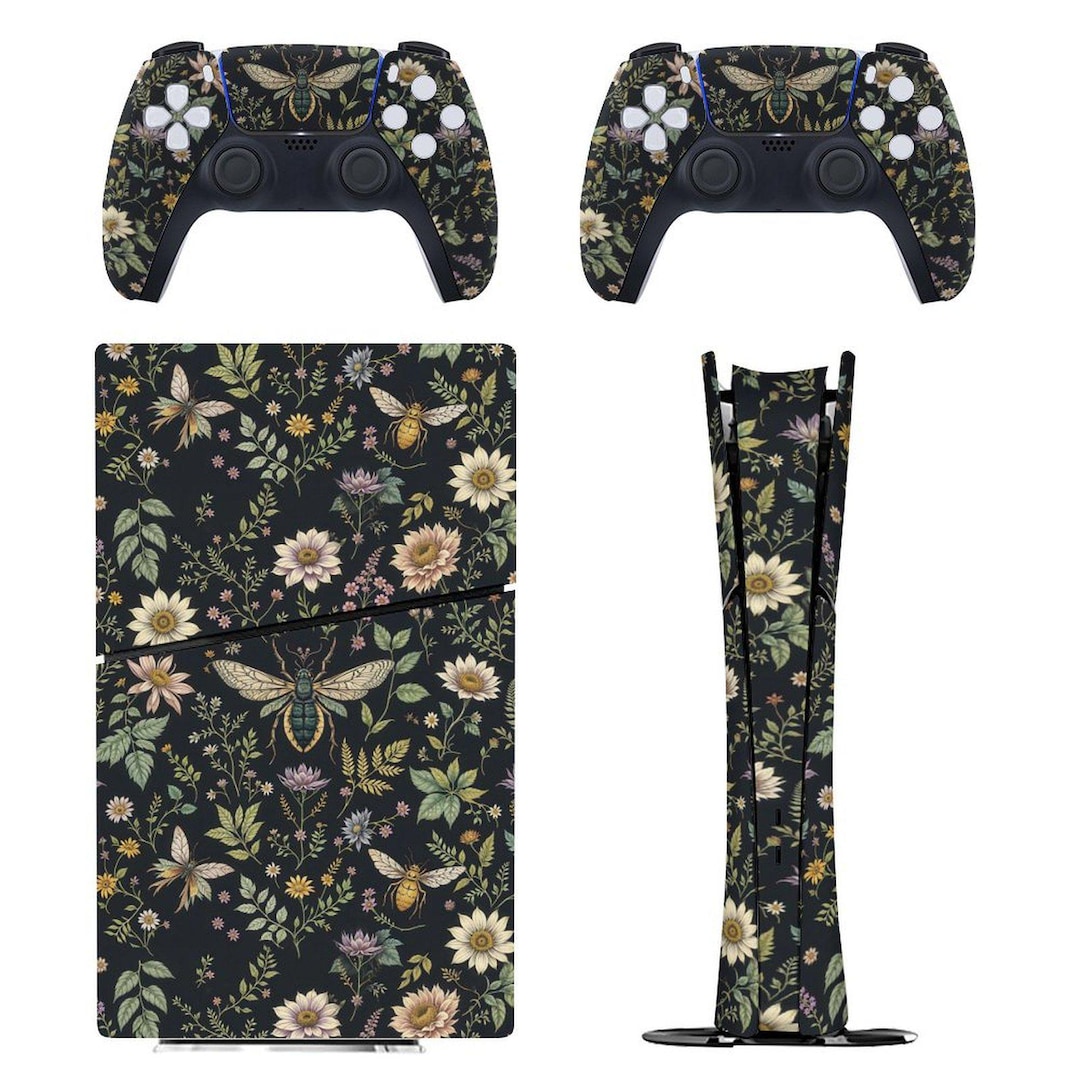 Green Wildflower PS5 Controller Slim Disc Console Skin, Anime Game ...