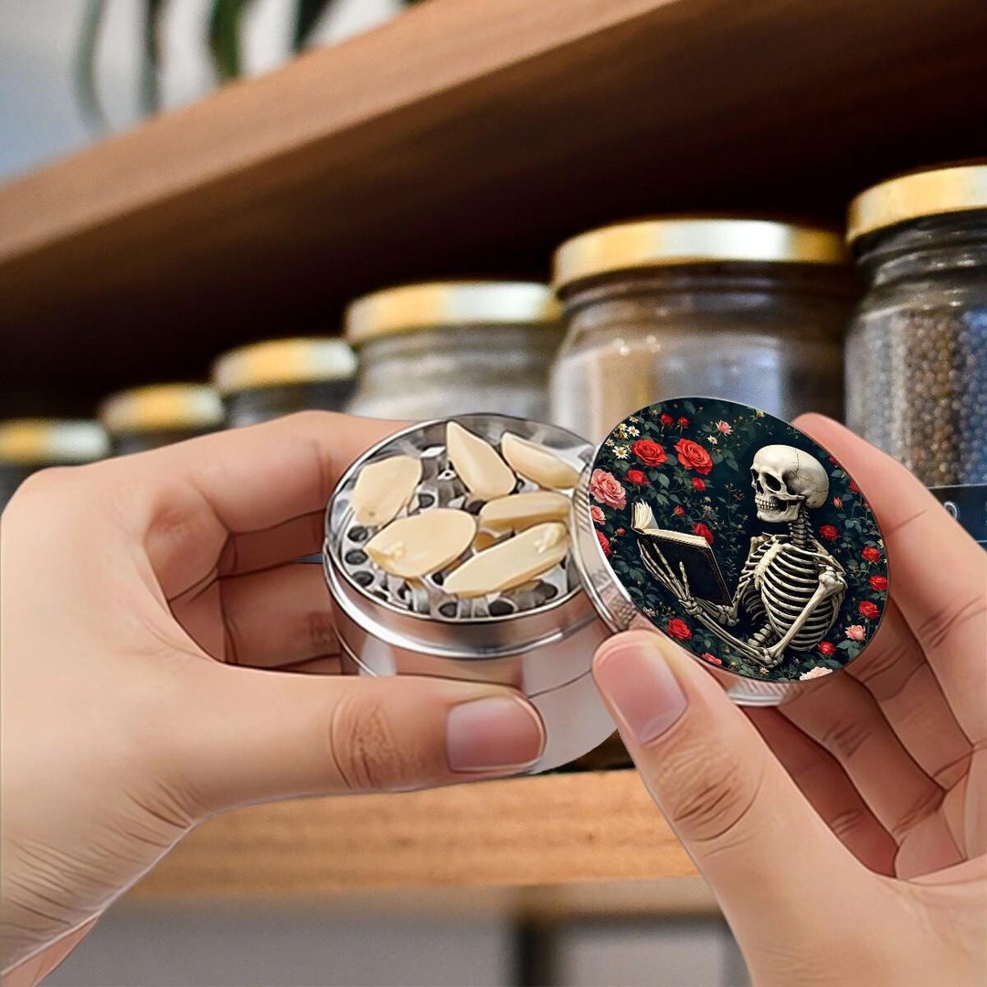 Skeleton Rose Herb Grinder, Wildflower Bookish Gothic Cute Metal ...