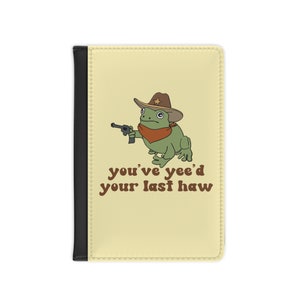 Funny Cowboy Frog Passport Holder, Gen Z Faux Leather Passport Cover ...