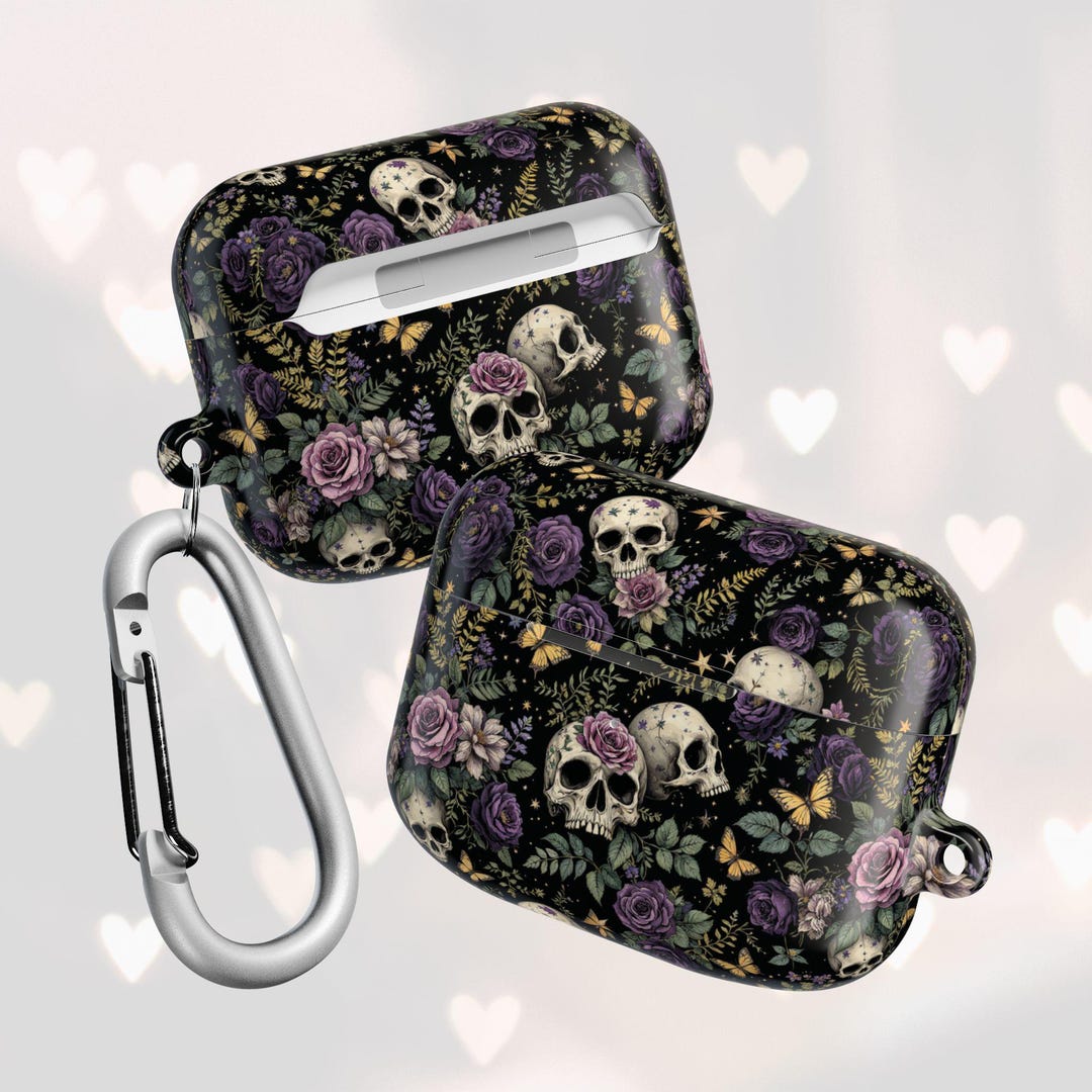 Skulls & Roses Apple Airpods Case, Gothic Witchy Cottagecore Headphone ...
