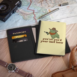Funny Cowboy Frog Passport Holder, Gen Z Faux Leather Passport Cover ...