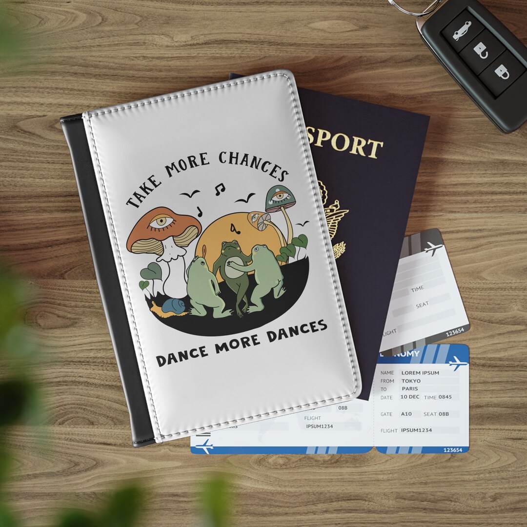 Cute Cottagecore Frog Passport Holder, Gen Z Faux Leather Passport ...