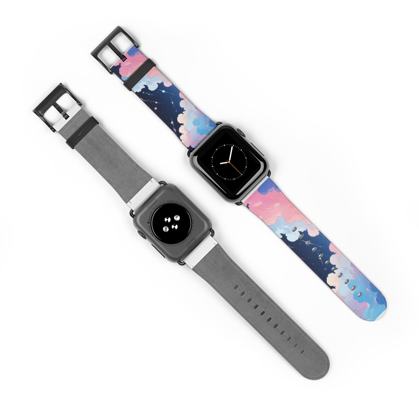 Anime Pastel Clouds Apple Watch Band, Kawaii Sky Pink Colorful Cute ...