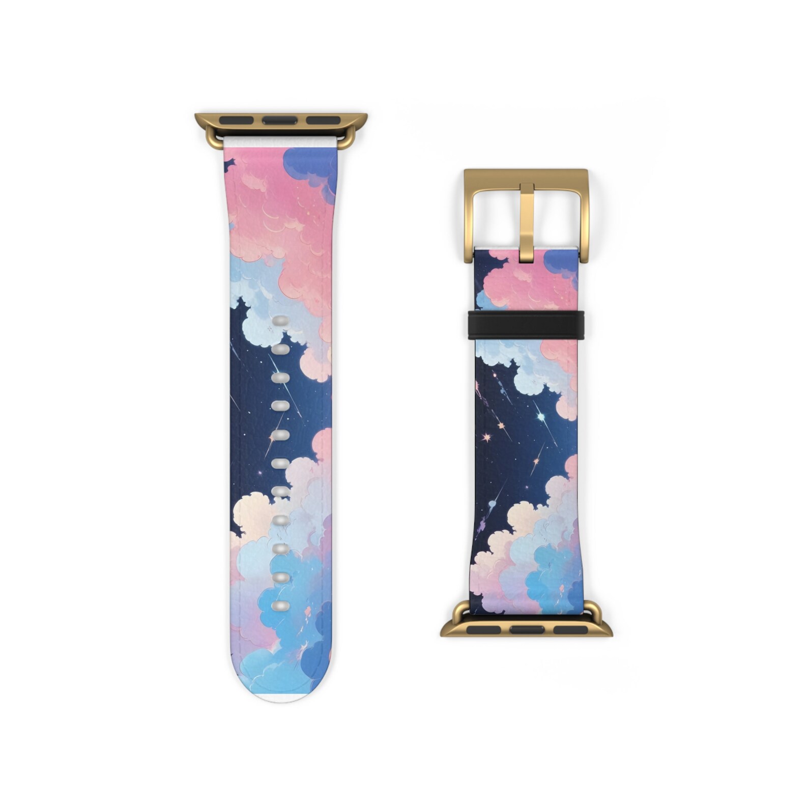 Anime Pastel Clouds Apple Watch Band, Kawaii Sky Pink Colorful Cute ...