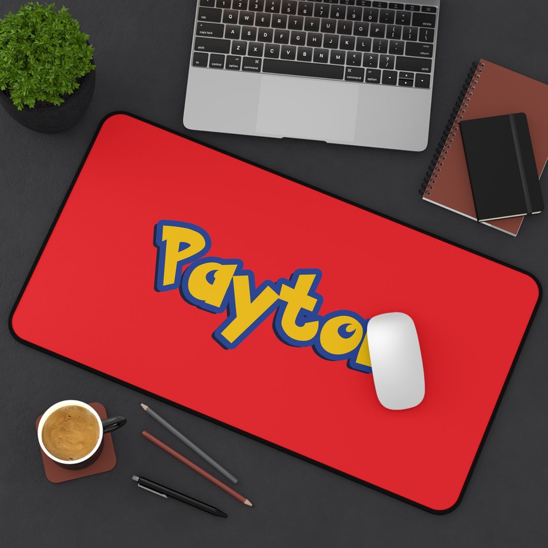 Personalised Name Poke Desk Mat, Custom Text Large Mousepad, Gen Z ...