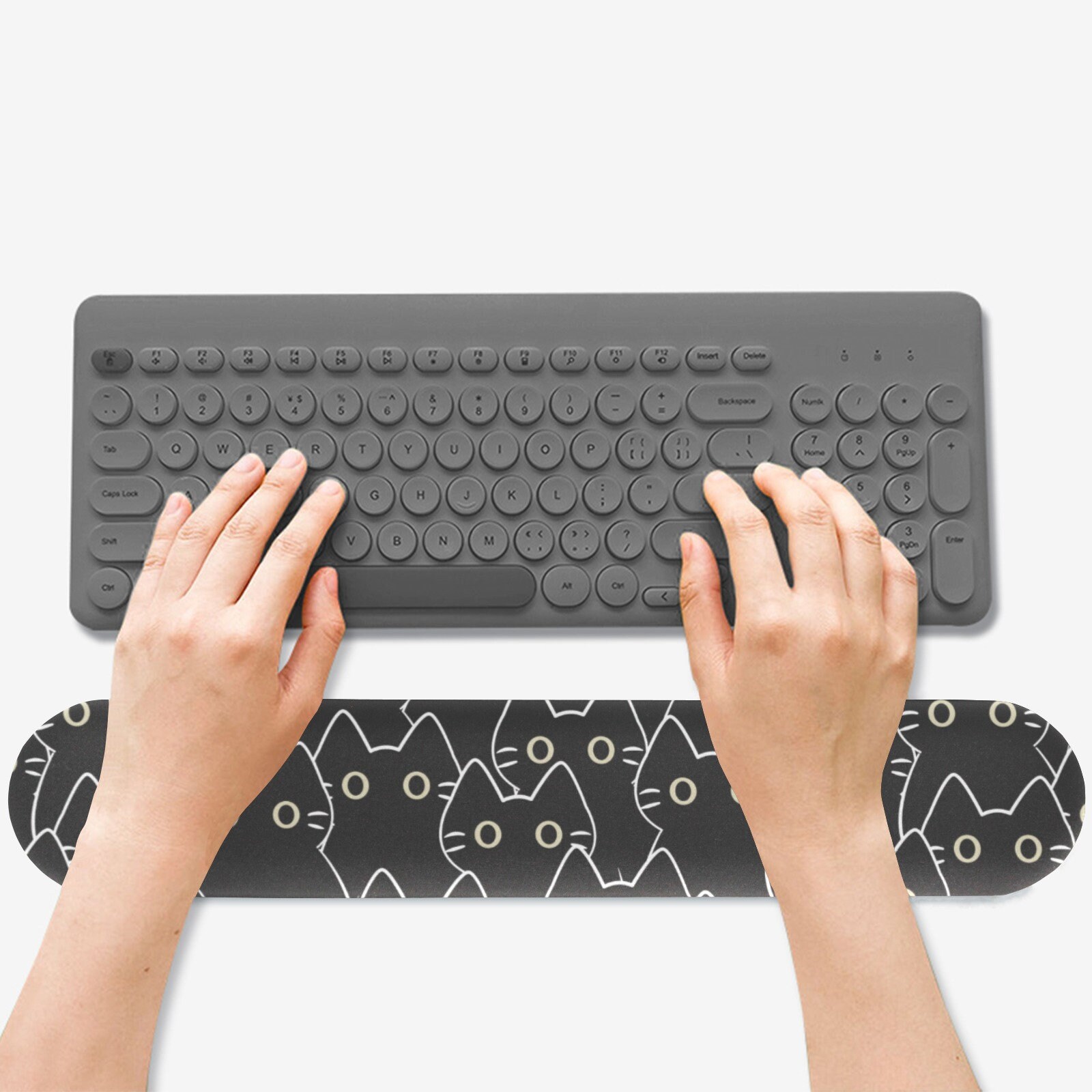 Black Cat Large Wrist Rest, Cute Kawaii Anime Desktop Computer ...