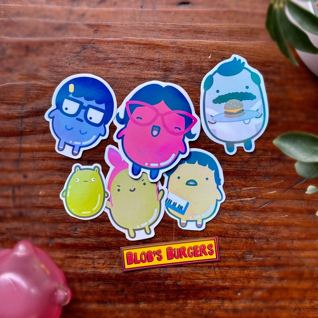 Holographic blobs Burgers Vinyl Stickers Set 7 Stickers 2-2.5 ...