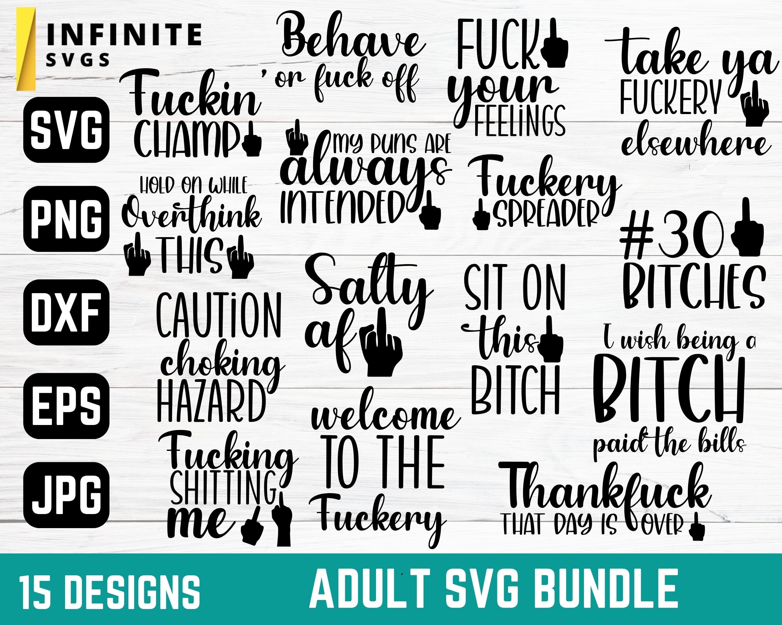 Adult Svg 15 Design BUNDLE Rude Svg Adult Humor Svg Adult Quotes Svg ...