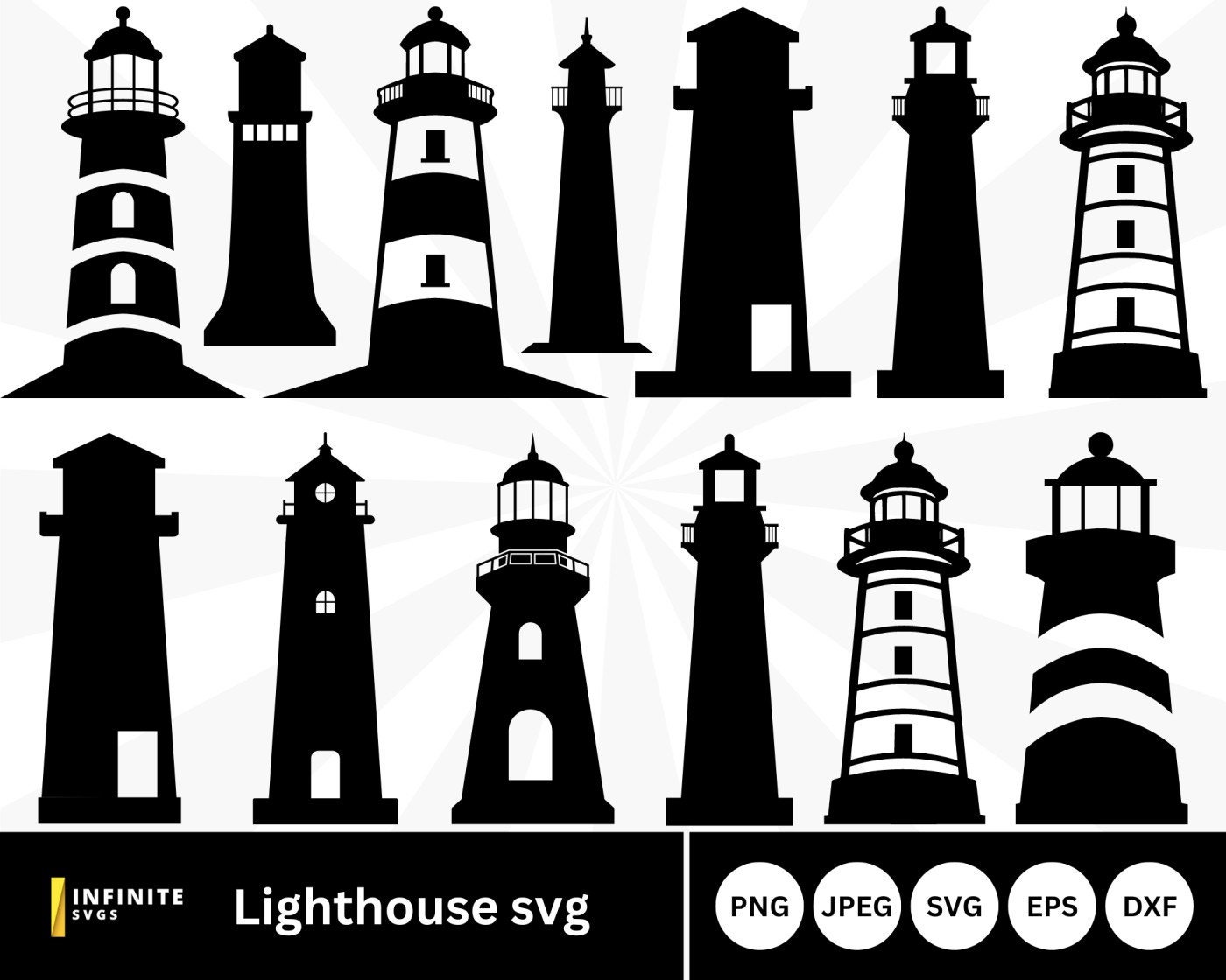 Lighthouse Svg, Lighthouse Clipart, Lighthouse Silhouette, Lighthouse ...