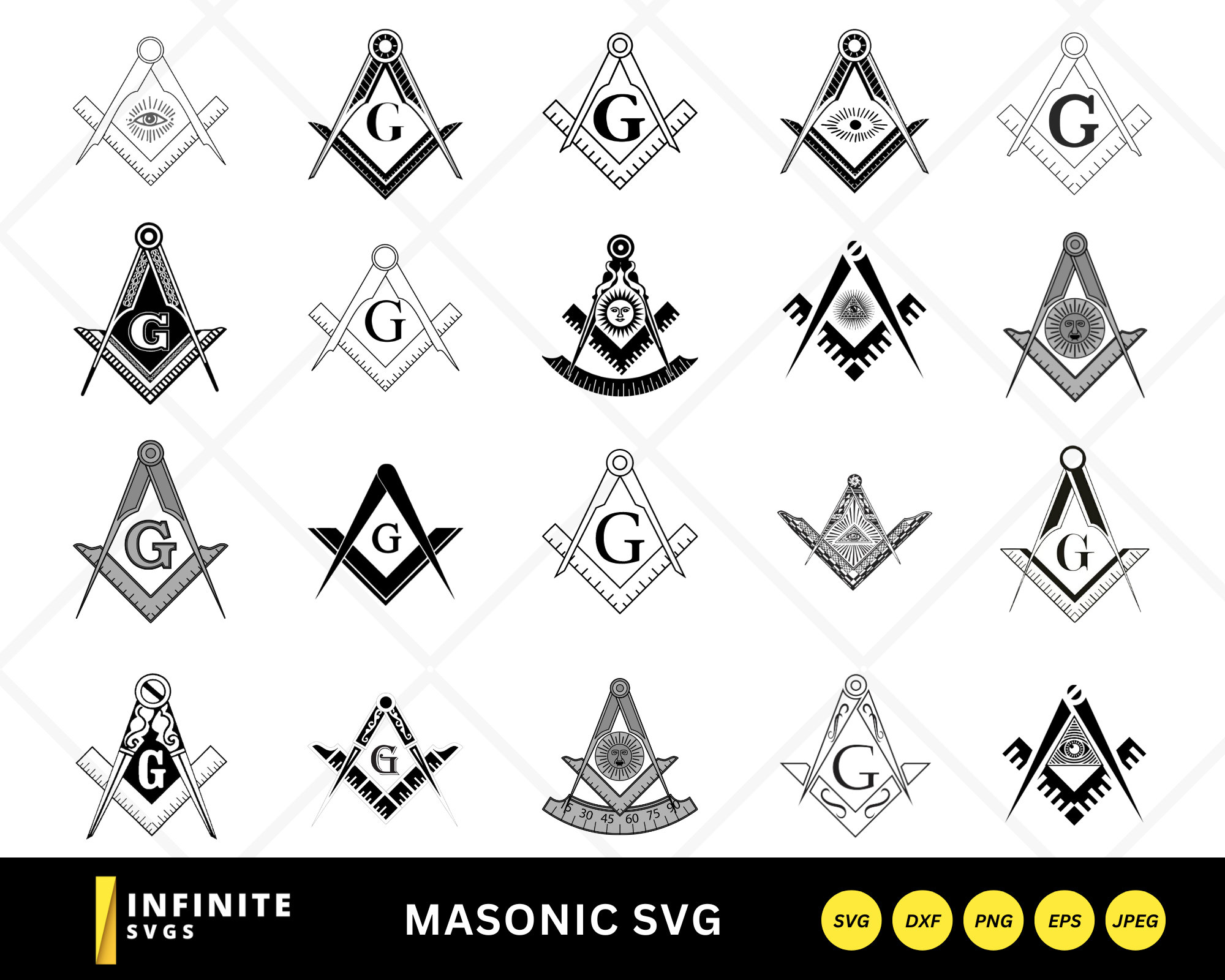 Masonic SVG Bundle: Freemason Symbol Designs (digital Download) - Etsy
