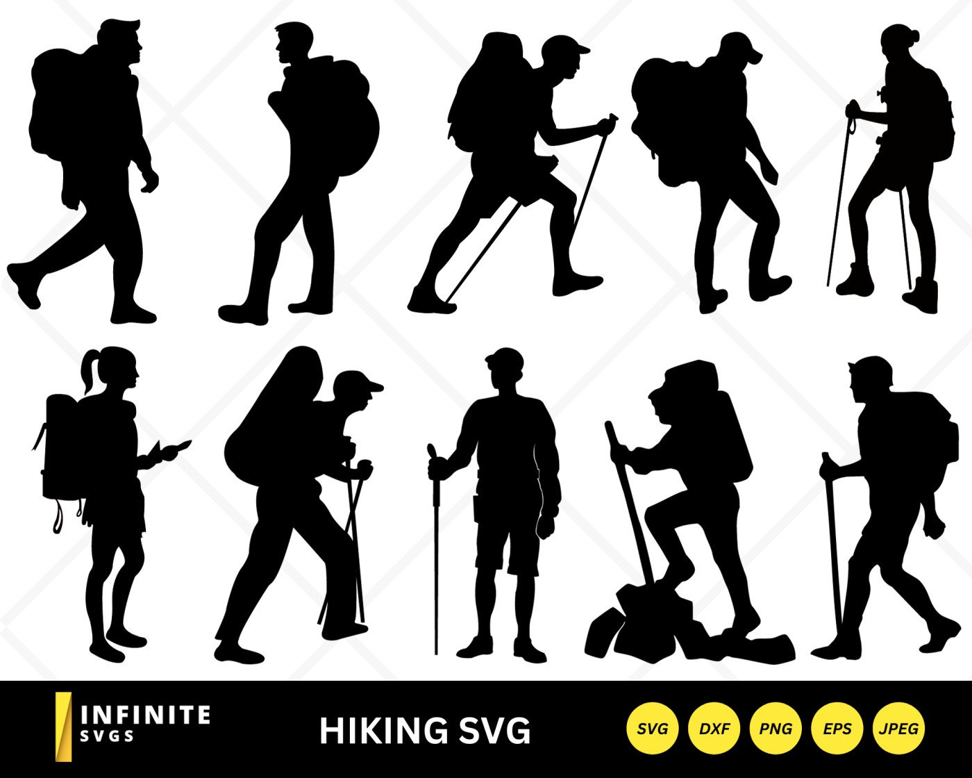 Hiking Svg Bundle, Male Hiker Svg, Female Hiker Svg, Mountain Svg ...
