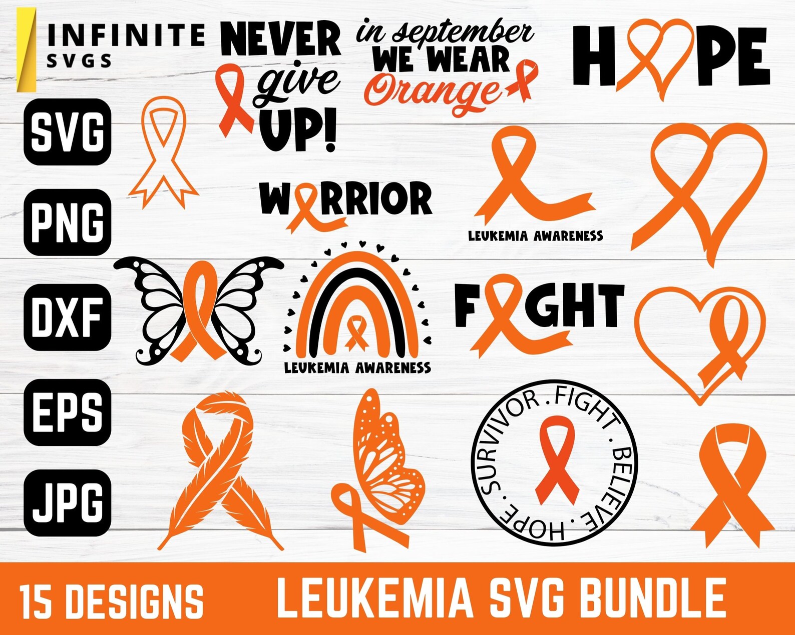 Leukemia Svg - 15 Design BUNDLE - Leukemia Awareness - Leukemia Png ...