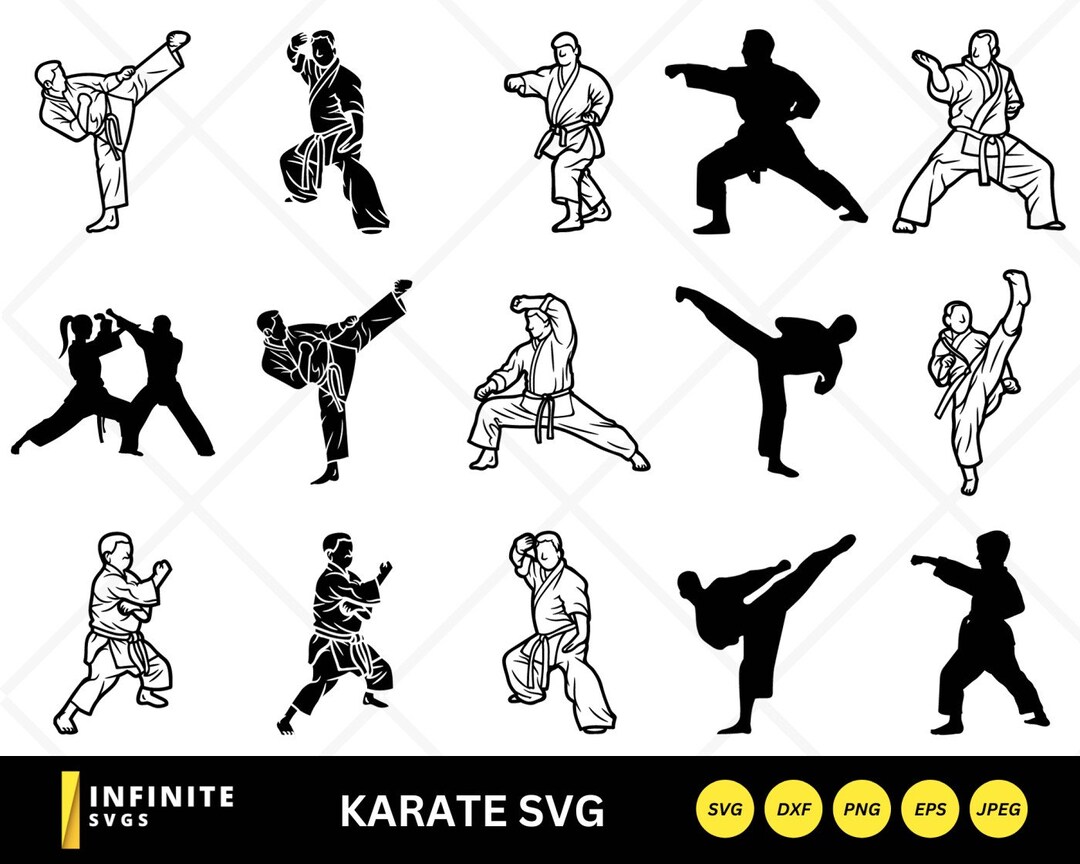 Karate Svg, Karate Clipart, Karate Silhouette, Martial Art Svg, Martial ...