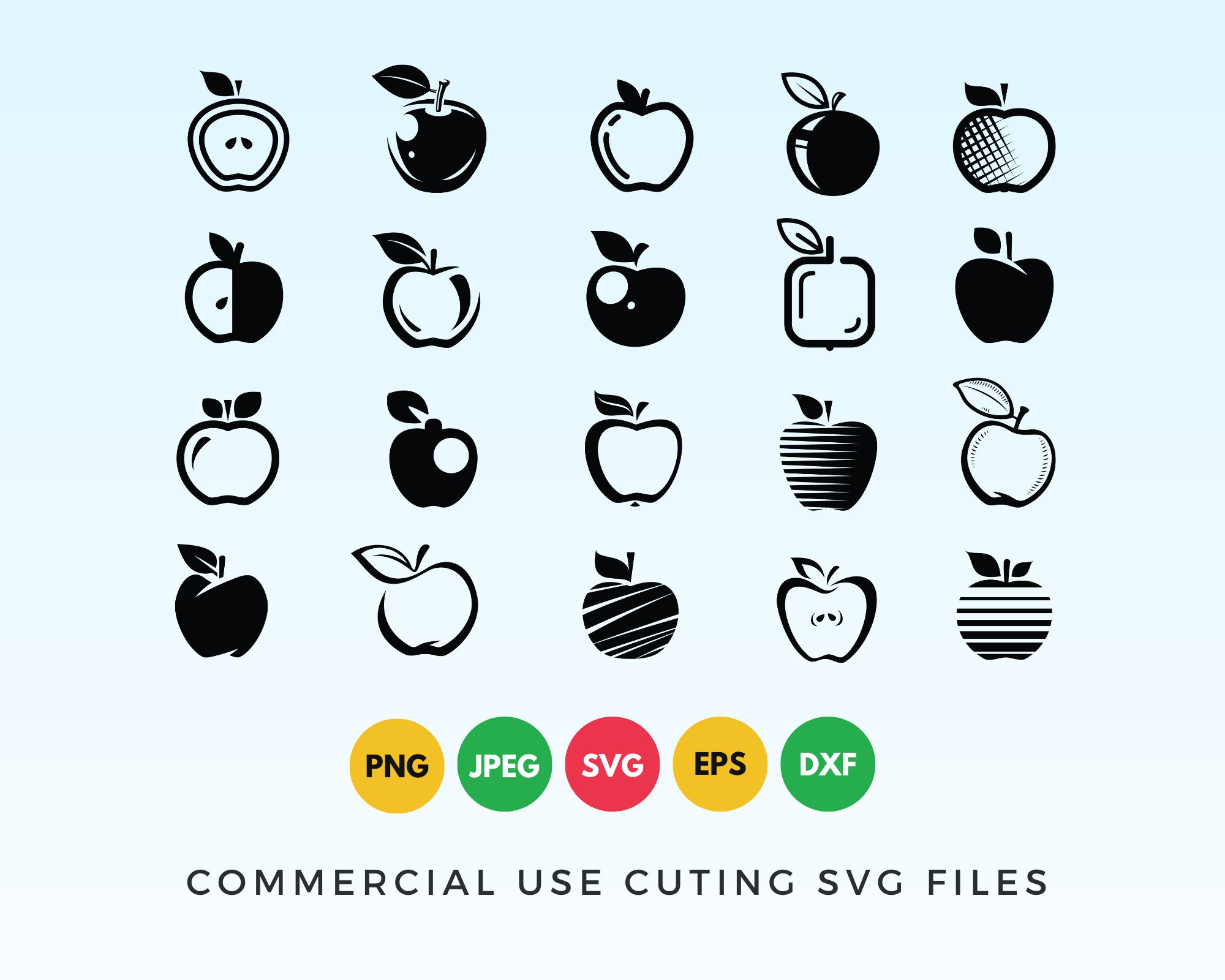 Apple Svg Apple Outlines Bundle Apple Vector Apple Icon Apple Clipart ...
