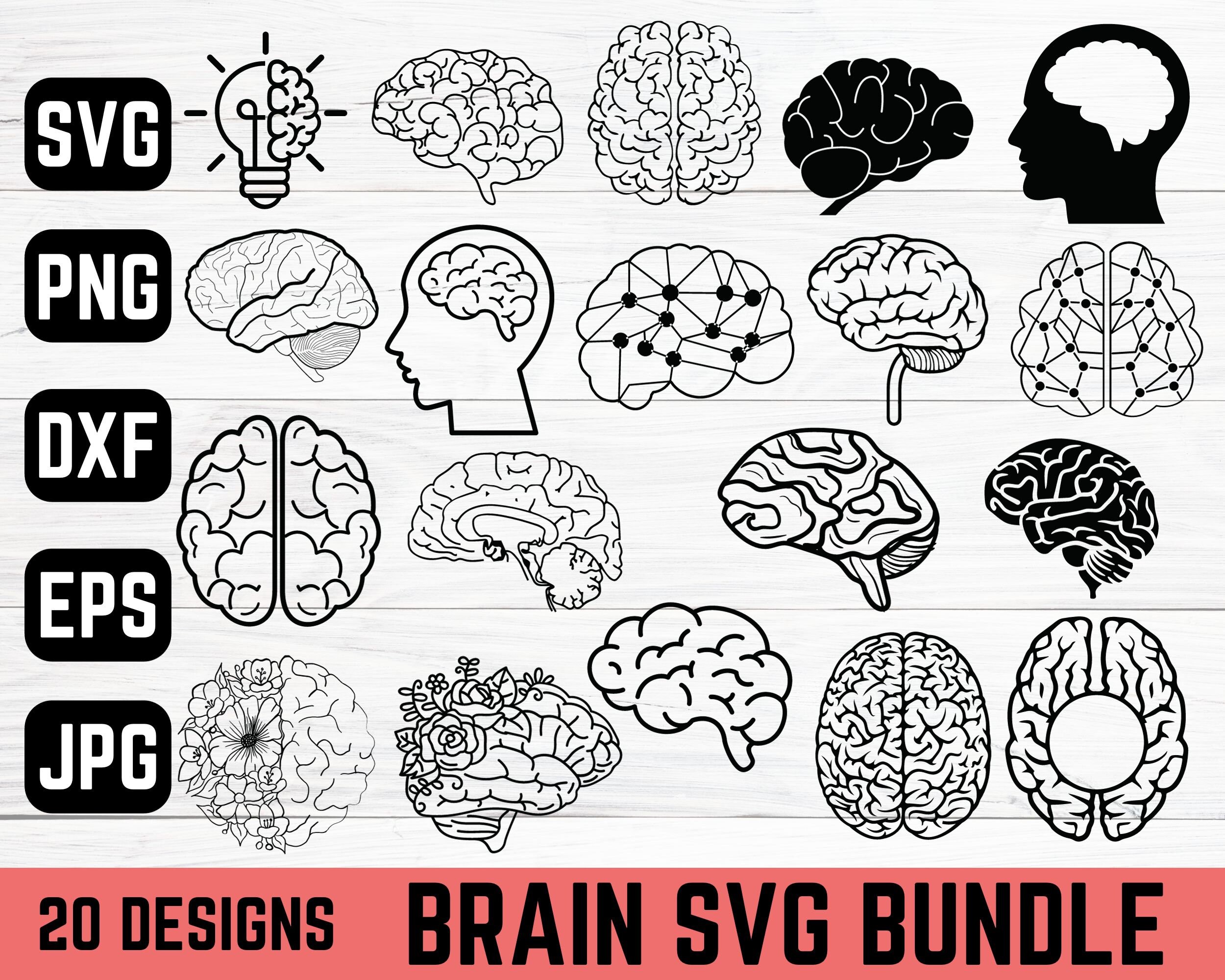 Brain Svg | Human Brain Svg | Brain Png | Clip Art | Brain Vector ...