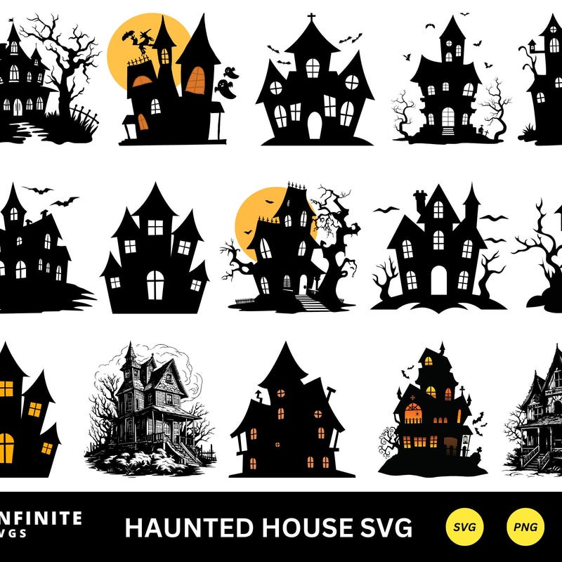 Haunted House Svg - Etsy