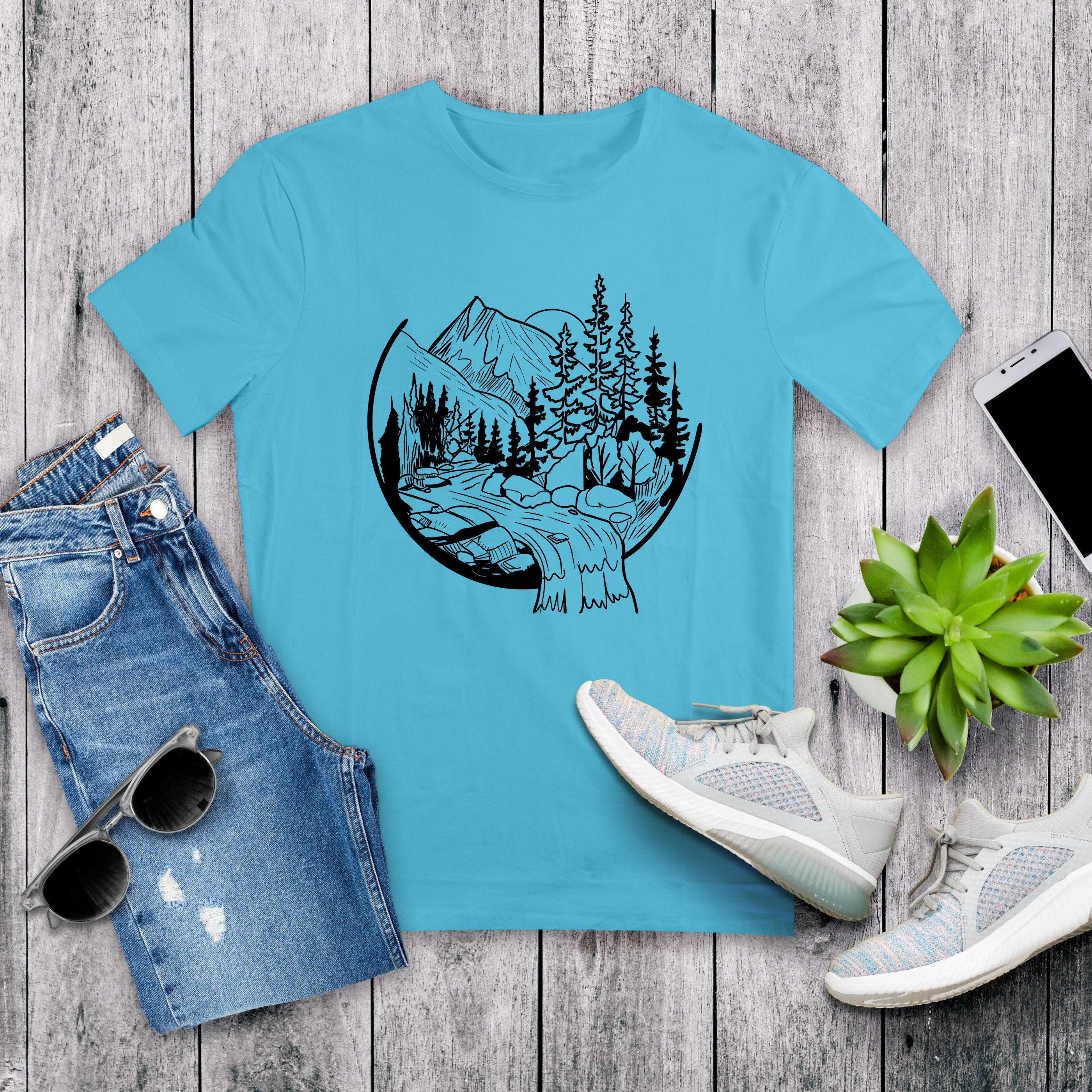 Mountain Svg, Mountain Scenery Svg, Mountain Silhouette, Forest Svg ...