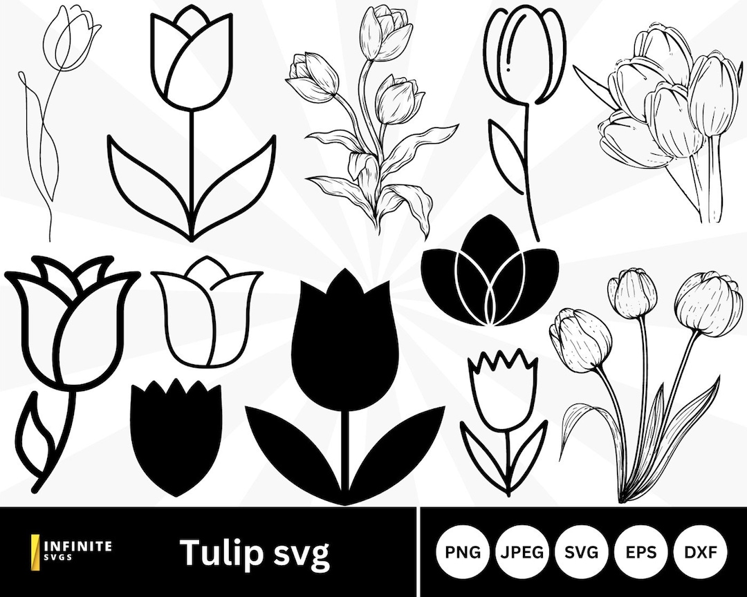 Tulip Svg Bundle, Tulip Svg, Flower Svg, Tulip Clipart, Tulip Vector ...