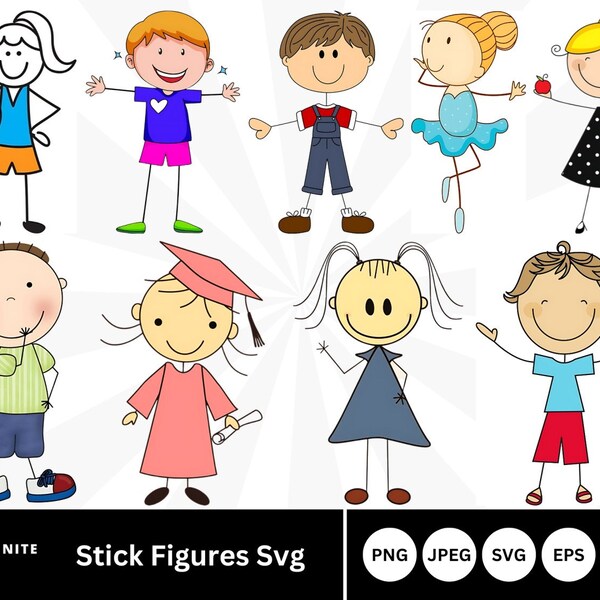 Stick Figures Svg - Etsy