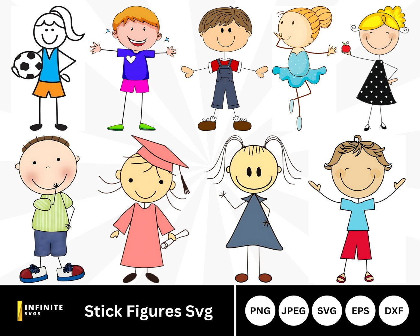 Stick Figures Svg, Stick Kids Svg, Stick Figures Clipart, Stick Boy ...