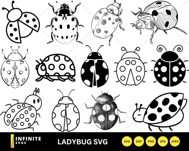 Ladybug Svg Bundle, Ladybug Svg, Ladybug Silhouette, Insect Svg ...