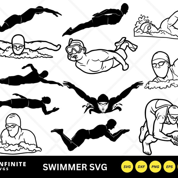 Swimming Clipart - Etsy