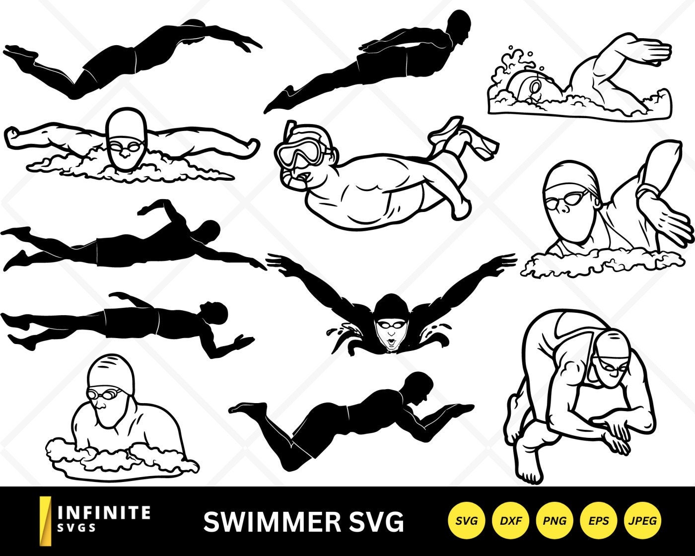 Swimmer Svg, Swimming Svg, Swimmer Clipart, Swimmer Silhouette, Swin ...