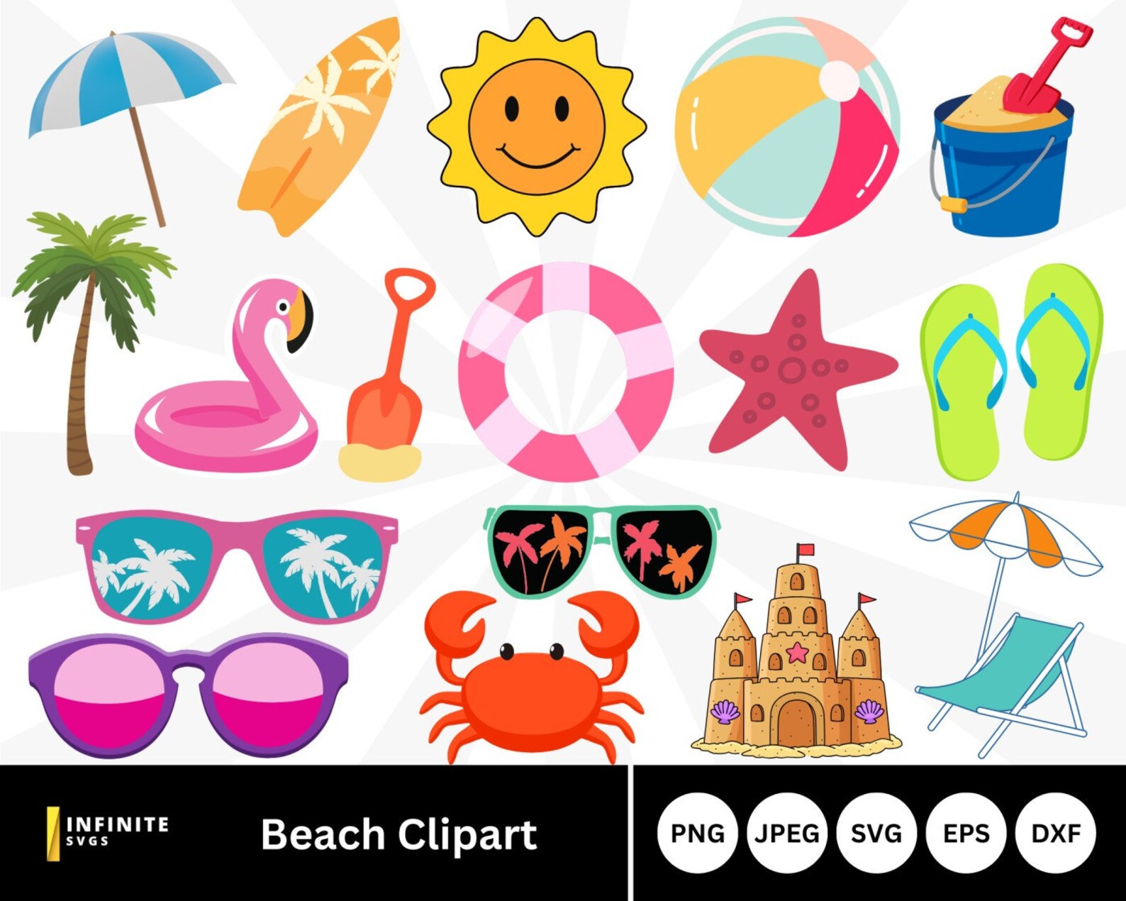 Beach Clipart, Beach Svg, Summer Svg, Summer Clipart, Beach Life Svg ...