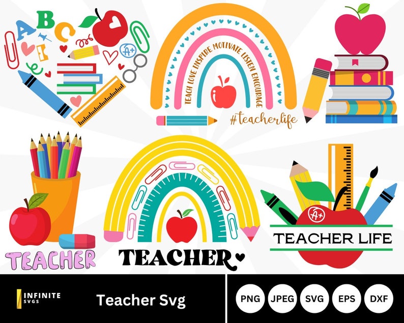 Teacher Svg Bundle, Teacher Svg, Teacher Life Svg, Teacher Quote Svg ...
