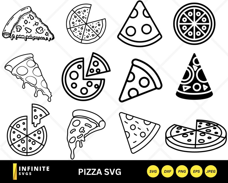 Pizza Svg, Pizza Clipart, Pizza Silhouette, Pizza T-shirt, Pizza Cricut ...
