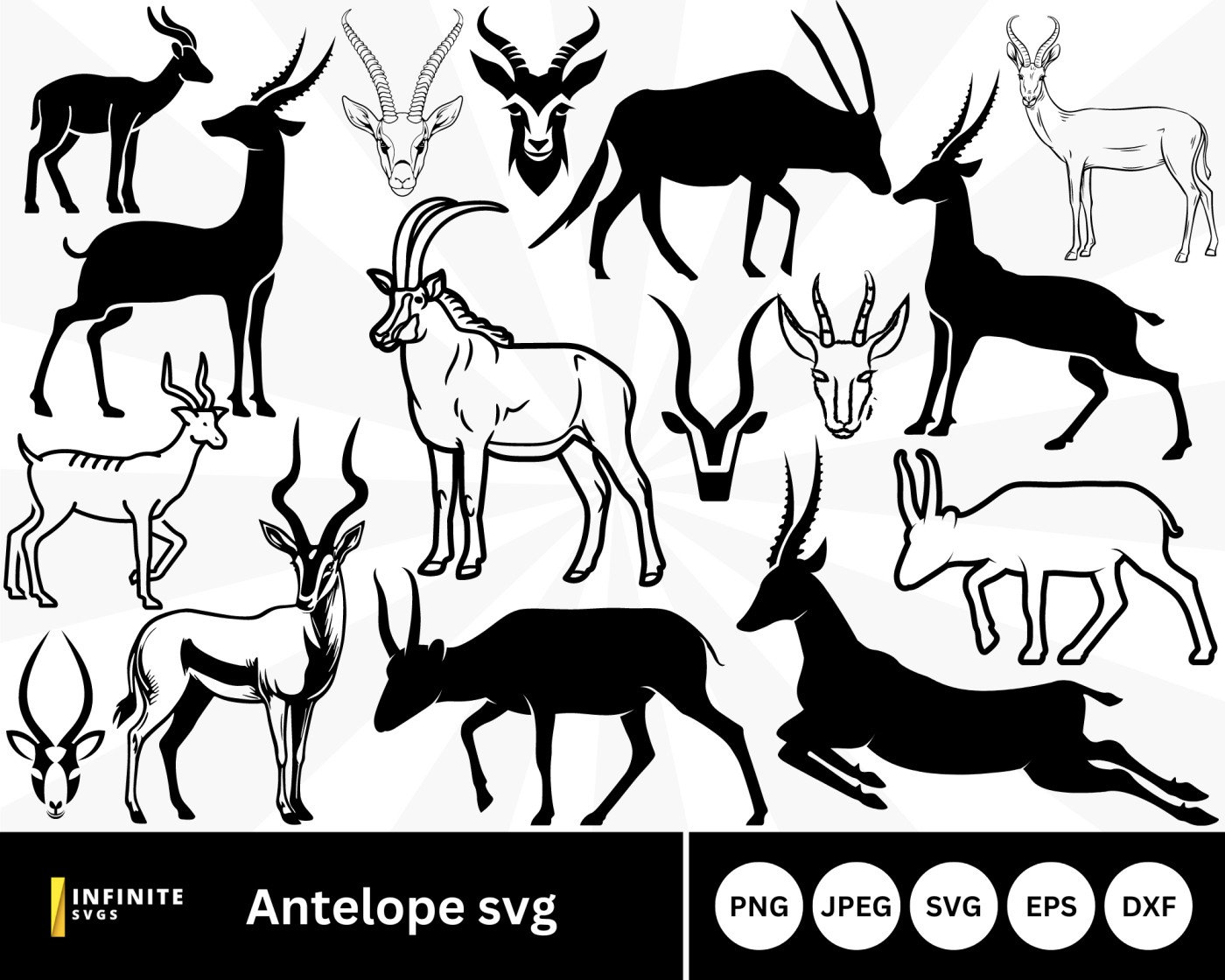 Antelope Svg, Antelope Silhouette, Gazelle Svg, Antelope Clipart ...