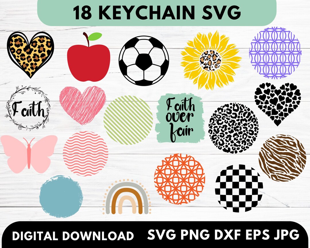 Key Chain Svg | Round Keychain Svg | Football Key Chain Svg | Faith ...