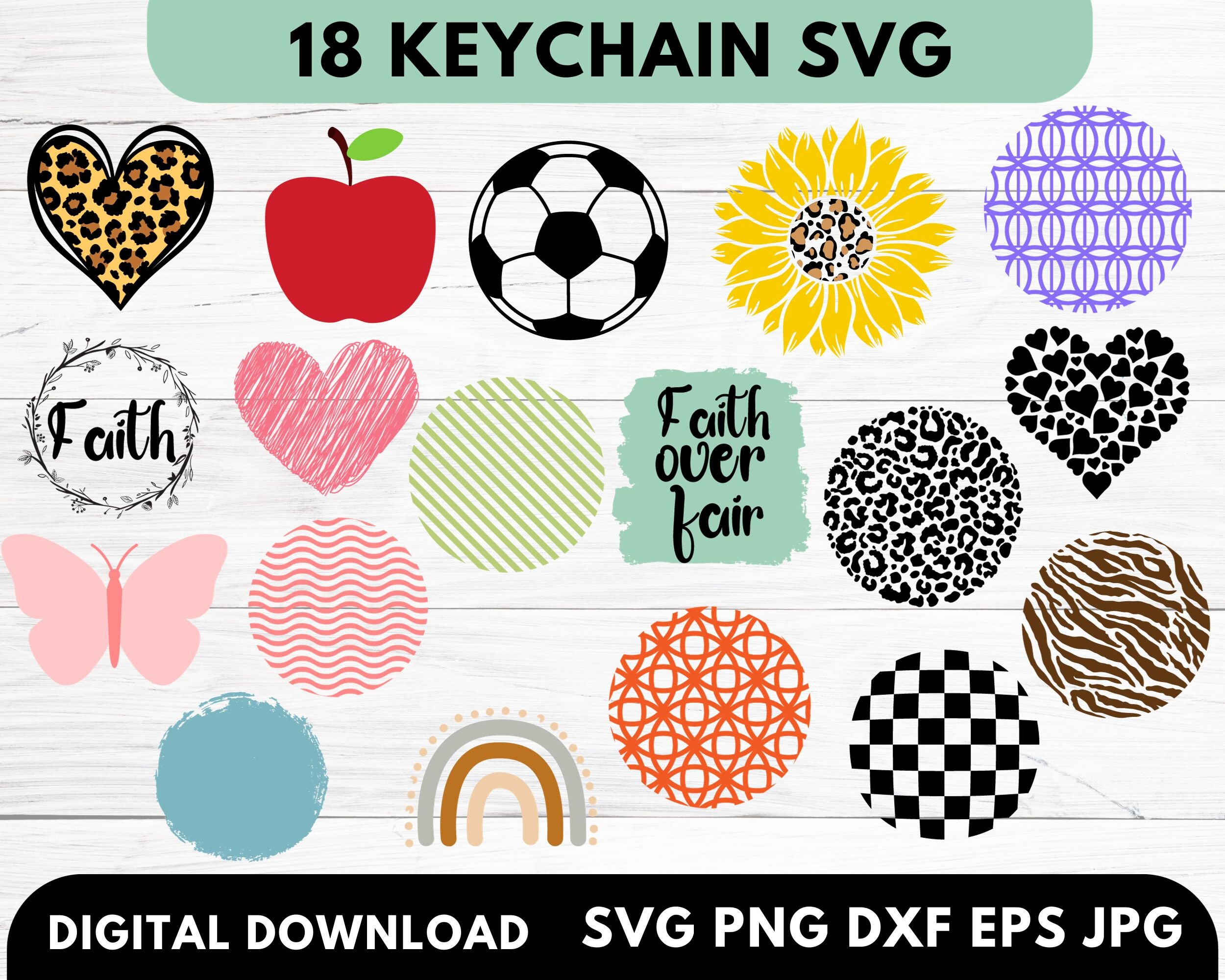 Key Chain Svg | Round Keychain Svg | Football Key Chain Svg | Faith ...