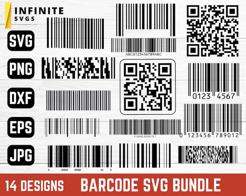 Barcode Svg Bundle | Barcode Cut Files | Svg for Cricut Files | Barcode Png | Bar Code Svg ...