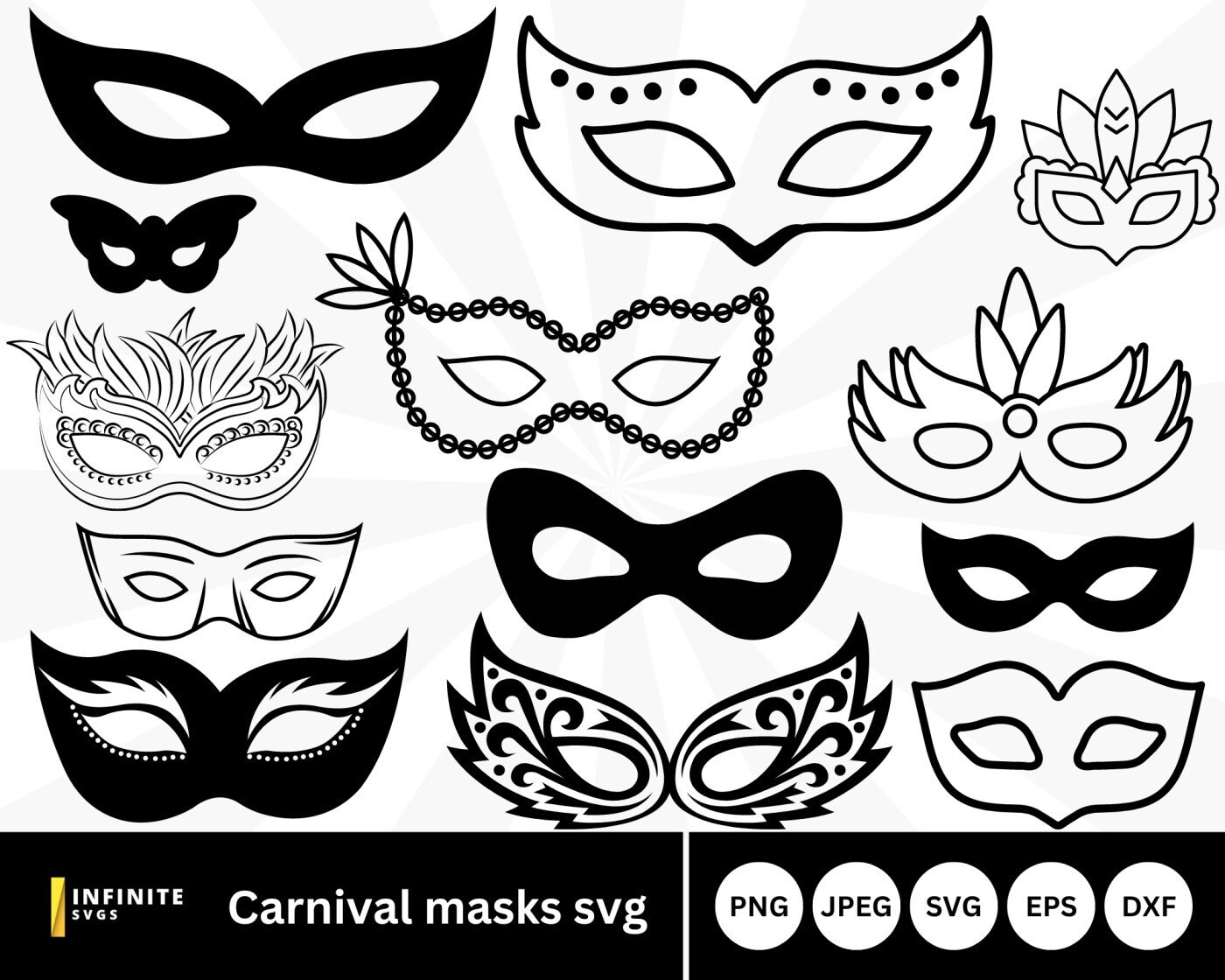 Carnival Masks Svg, Mask Svg, Mask Silhouette, Halloween Mask, Party ...