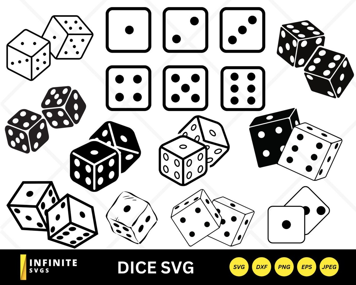 Dice Svg, Dice, Dice Cut File, Gambling Svg, Two Dice Svg, Dice ...