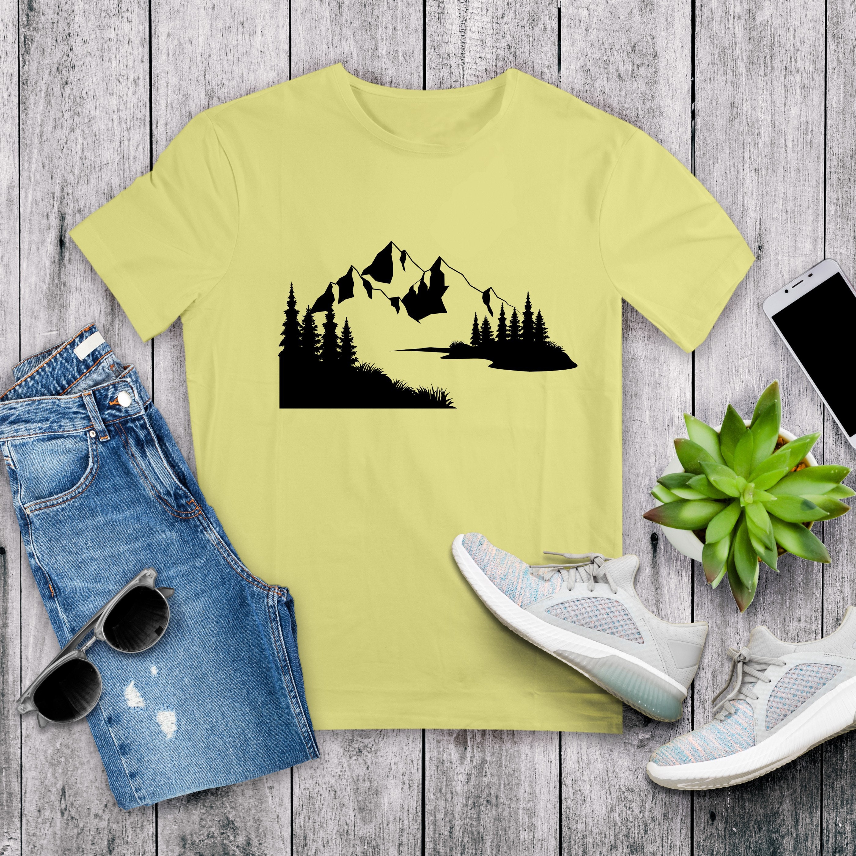 Mountain Svg, Mountain Scenery Svg, Mountain Silhouette, Forest Svg ...