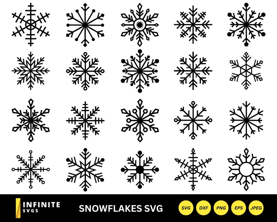 Snowflakes Svg, Snowflake SVG Bundle, Winter SVG Snowflake File ...