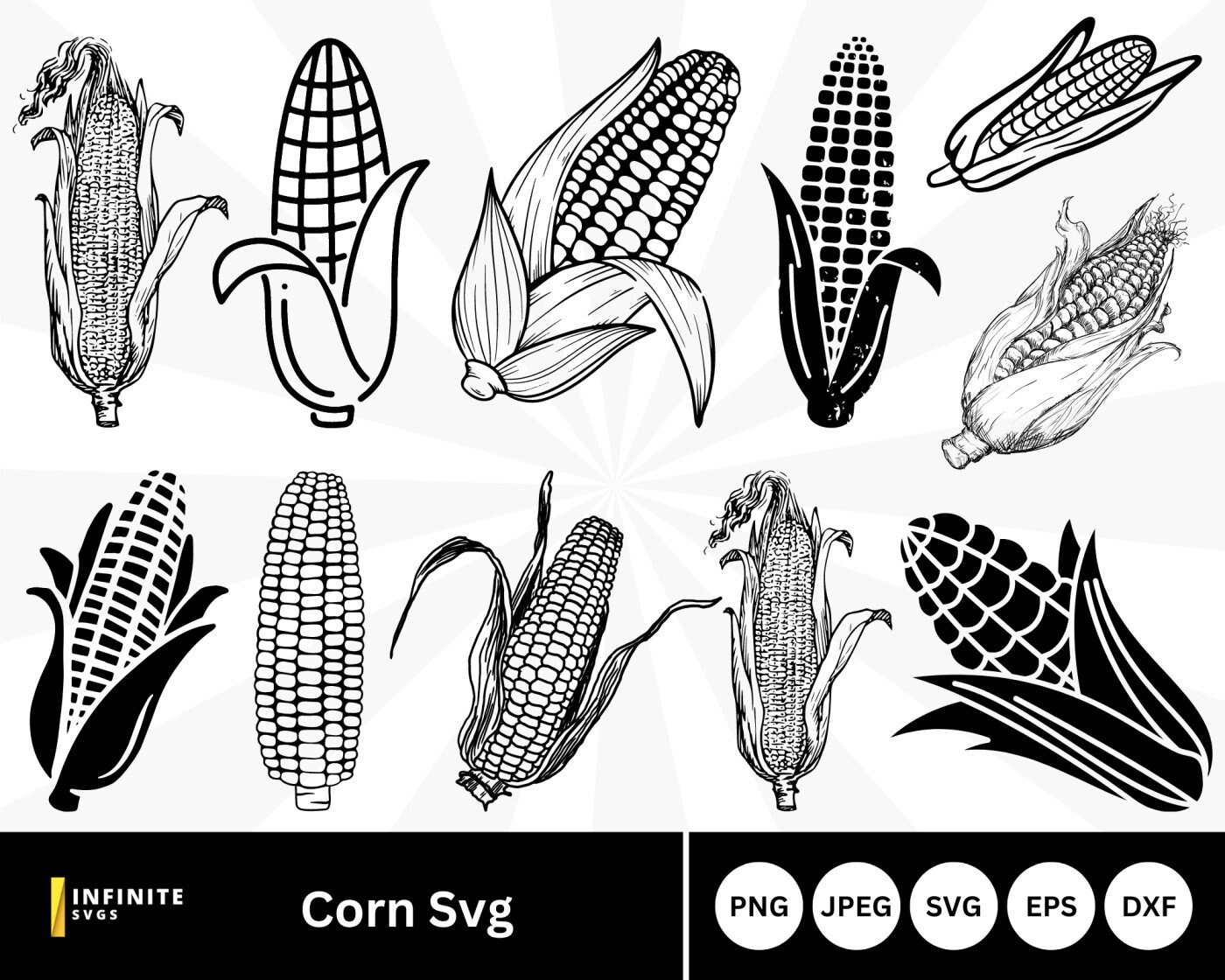 Corn Svg, Corn Clipart, Corn Cob Svg, Corn Stalk Svg, Farm Svg, Maiz ...