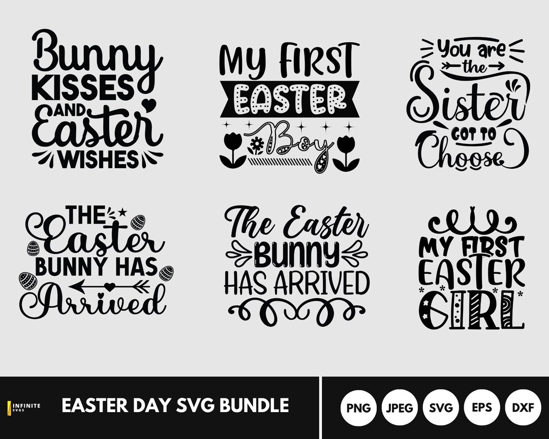 Bunny Kisses & Easter Wishes - My First Easter Boy - Easter Day Svg ...