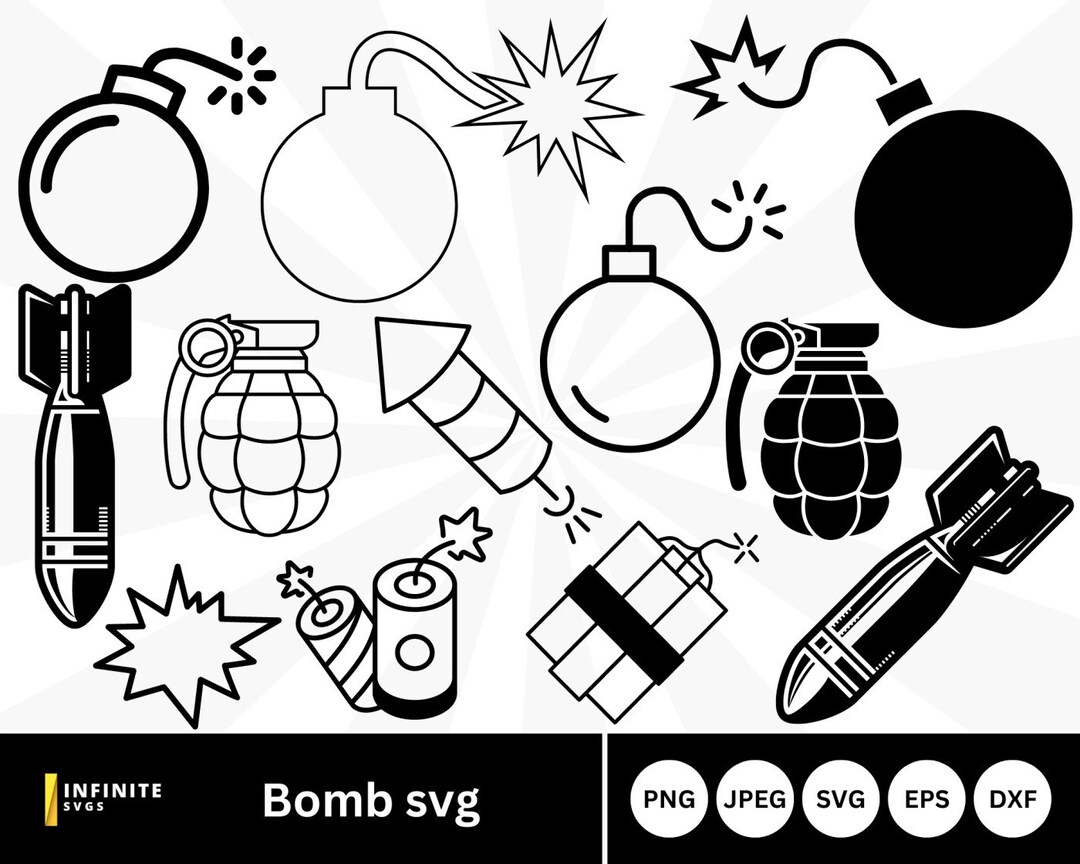 Bomb Svg, Bomb Silhouette, Grenade Svg, Nuclear Bomb Svg, Dynamite Svg ...