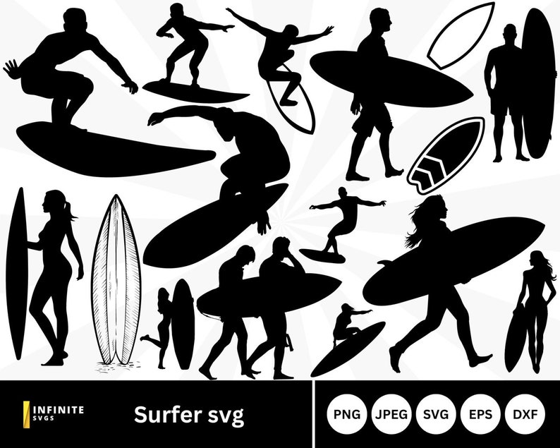 Surfing Svg Bundle, Surfing Svg, Surfer Png, Surfer Silhouette, Surfer ...