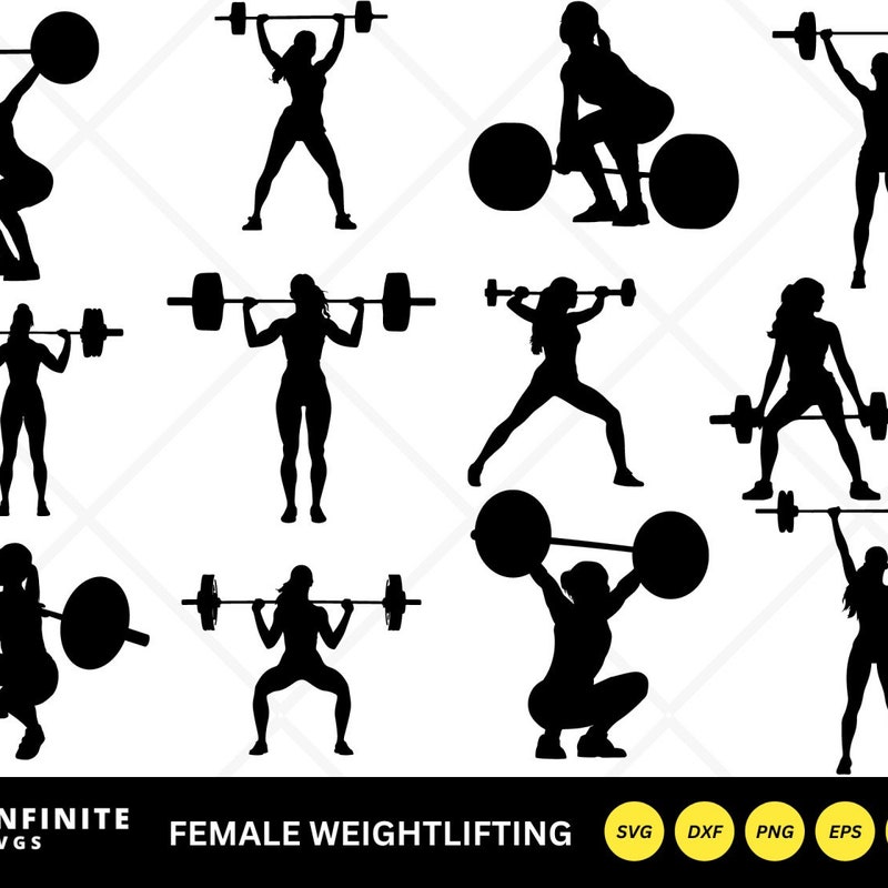 Girl Weightlifting Svg - Etsy