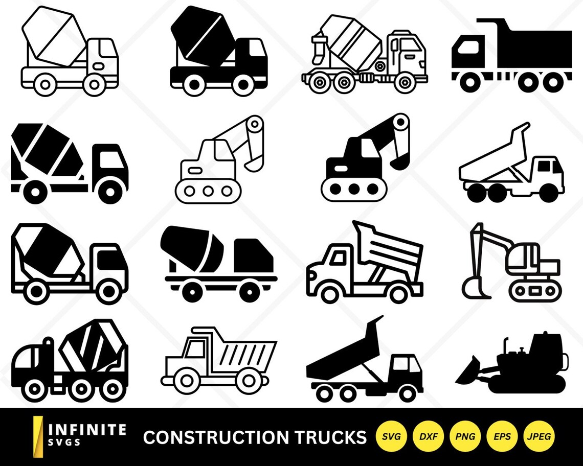 Construction Truck Svg, Construction Clipart, Trucks Svg, Vehicles Svg ...