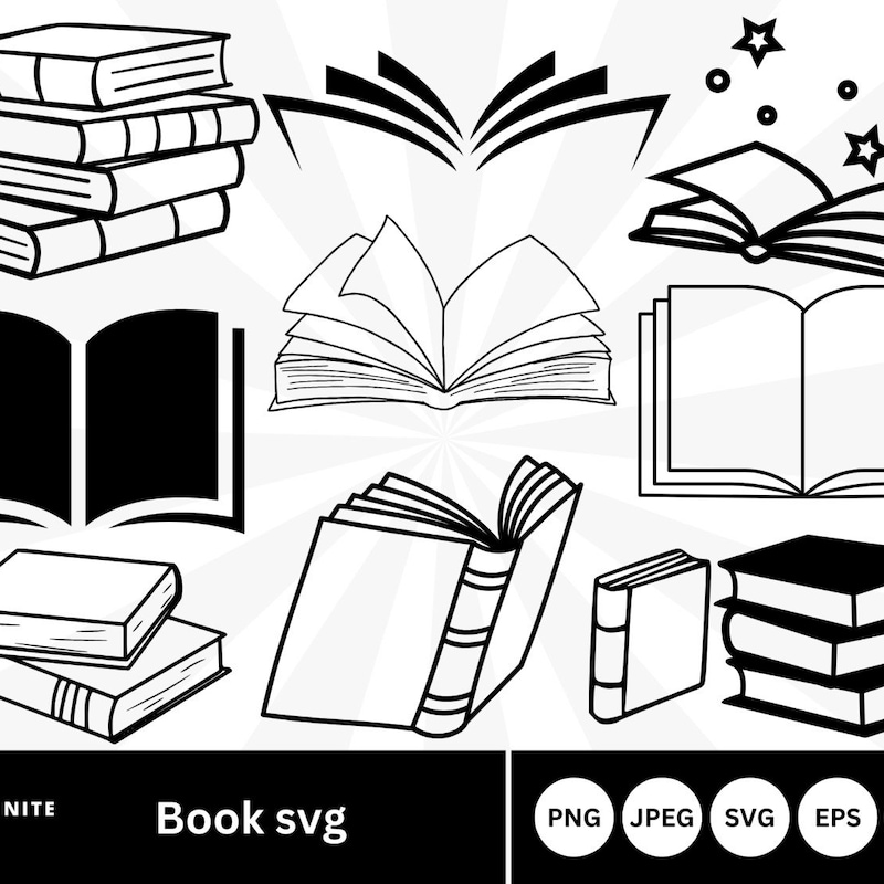 Library Svg - Etsy