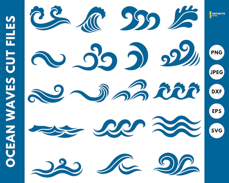 Ocean Waves Svg 20 Waves Cut Files Design Waves SVG Cut - Etsy