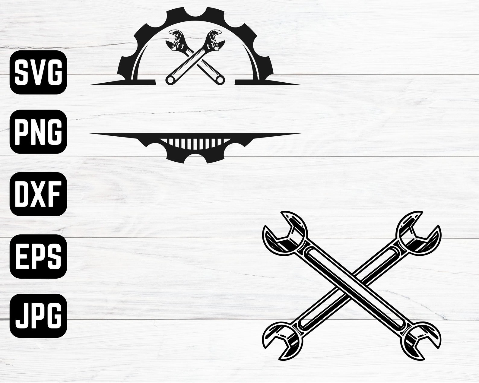 Wrench Svg - 15 Design - Wrench Cut Files - Wrench Clipart - Mechanic ...