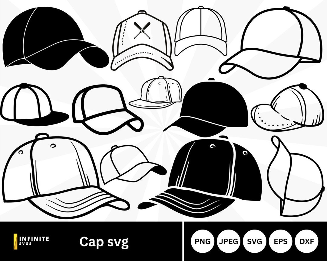 Cap Svg, Cap Clipart, Baseball Cap Svg, Snapback Cap Svg, Cap ...